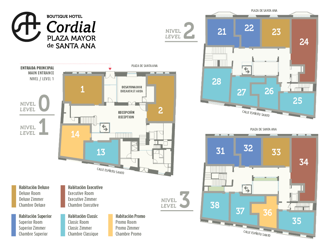 Rooms | Boutique Hotel Cordial Plaza Mayor de Santa Ana